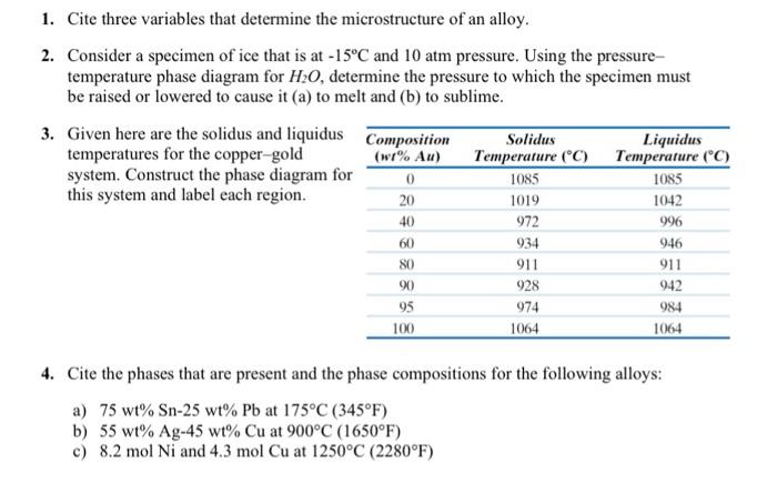 Solved 1. Cite three variables that determine the | Chegg.com