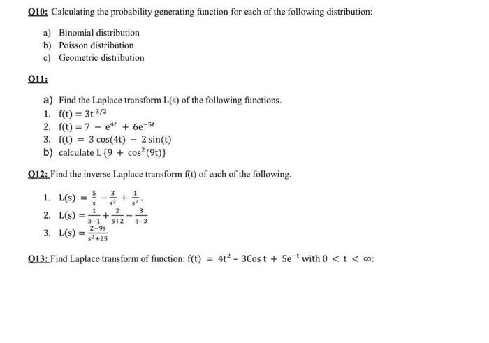 Solved 010: Calculating the probability generating function | Chegg.com