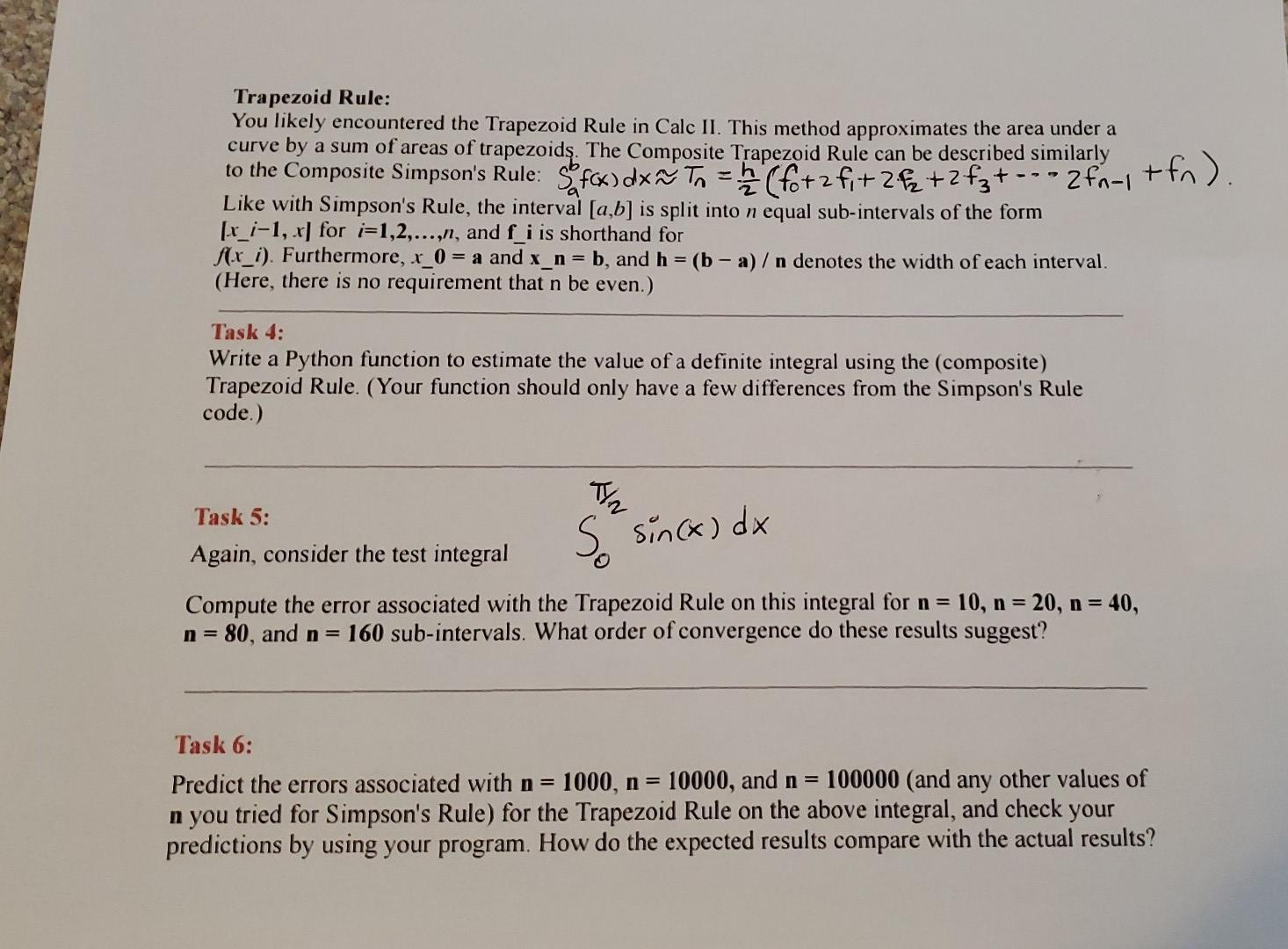 Solved Trapezoid Rule: You likely encountered the Trapezoid | Chegg.com