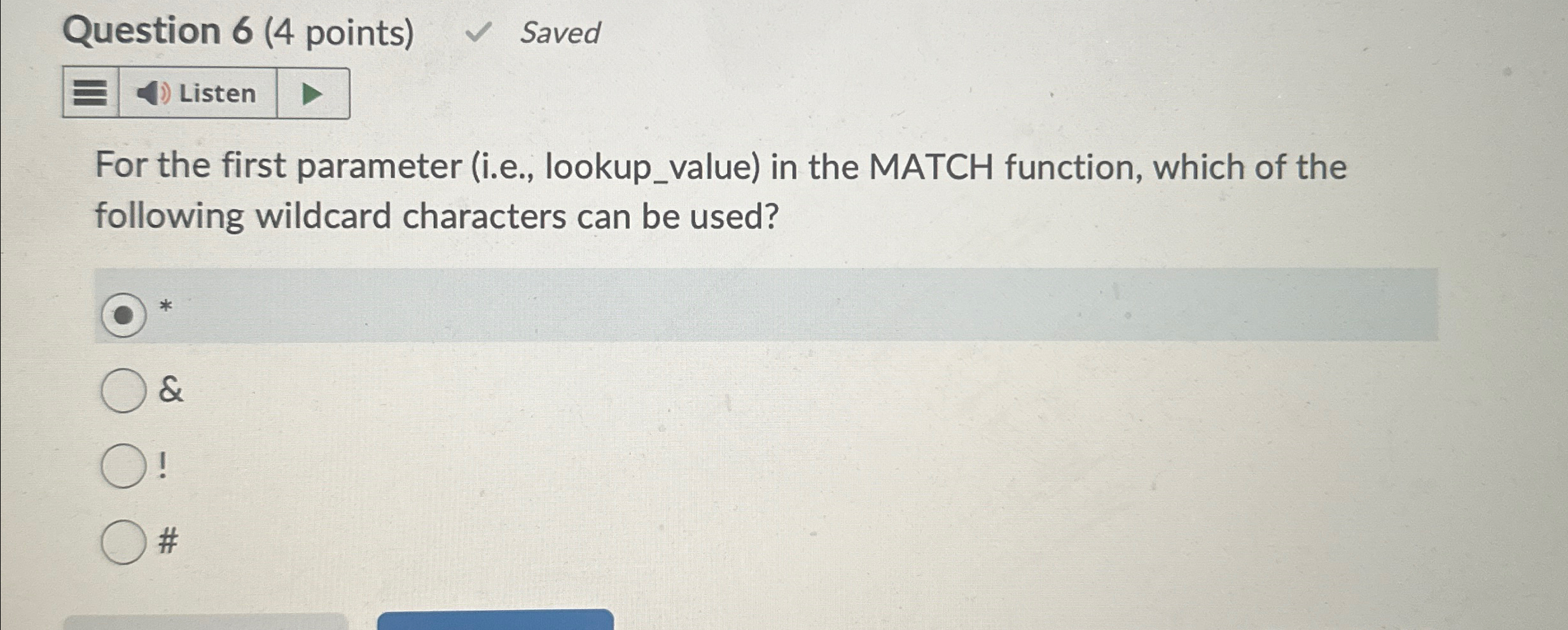 Solved Question 6 (4 ﻿points) ﻿SavedFor the first parameter | Chegg.com
