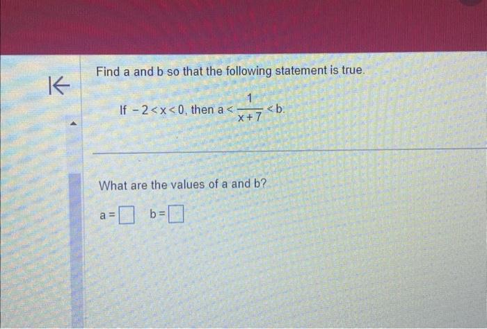 Solved Find a and b so that the following statement is true. | Chegg.com