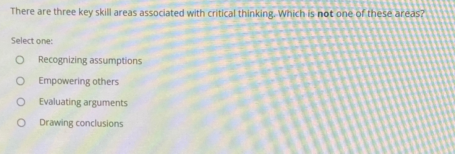 Solved There are three key skill areas associated with | Chegg.com