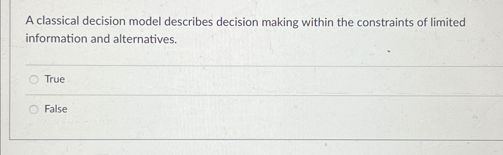 Solved A classical decision model describes decision making | Chegg.com