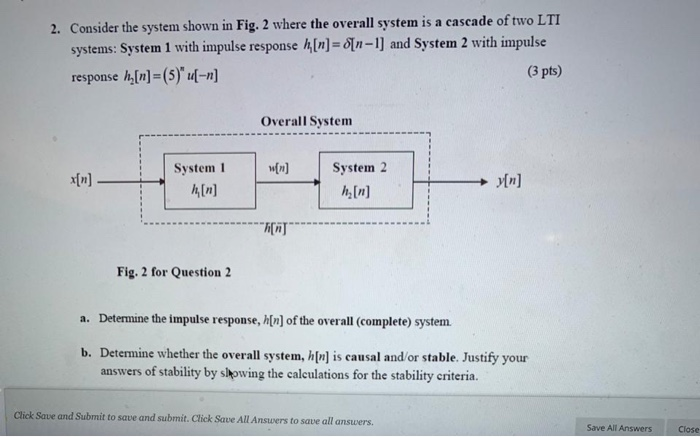 Solved 2. Consider the system shown in Fig. 2 where the | Chegg.com