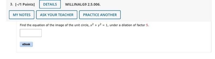 Solved Find the equation of the image of the unit circle, | Chegg.com