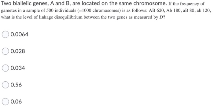 Solved Two biallelic genes, A and B, are located on the same | Chegg.com