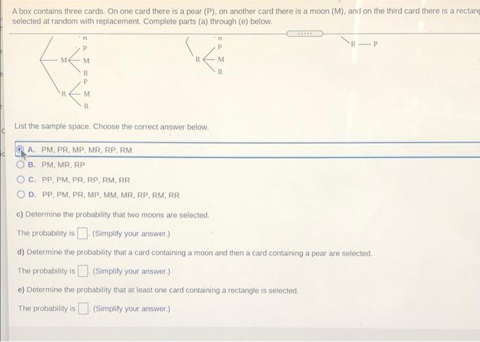 Solved A box contains three cards On one card there is a | Chegg.com