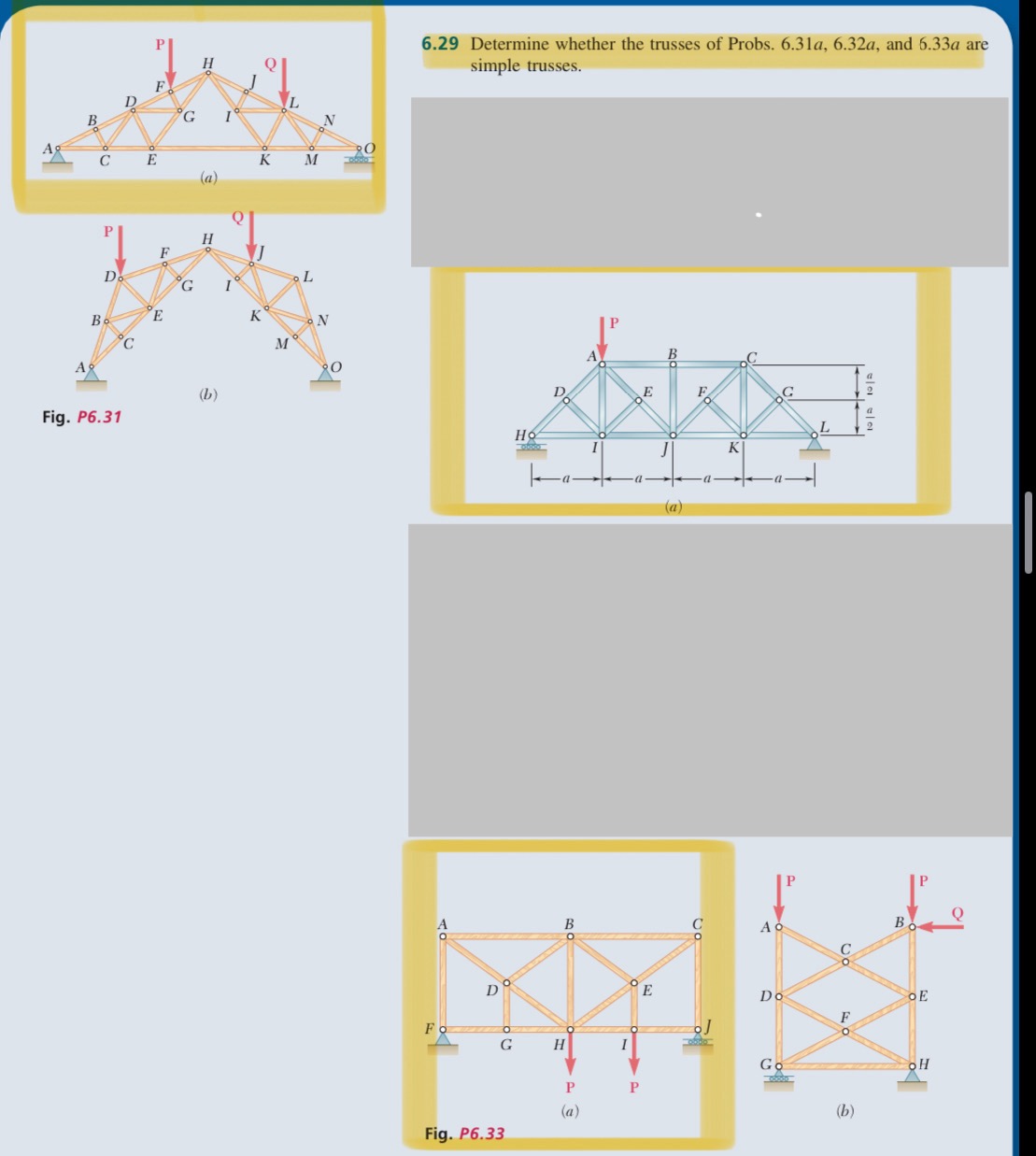 Solved 6.29 ﻿Determine whether the trusses of Probs. | Chegg.com