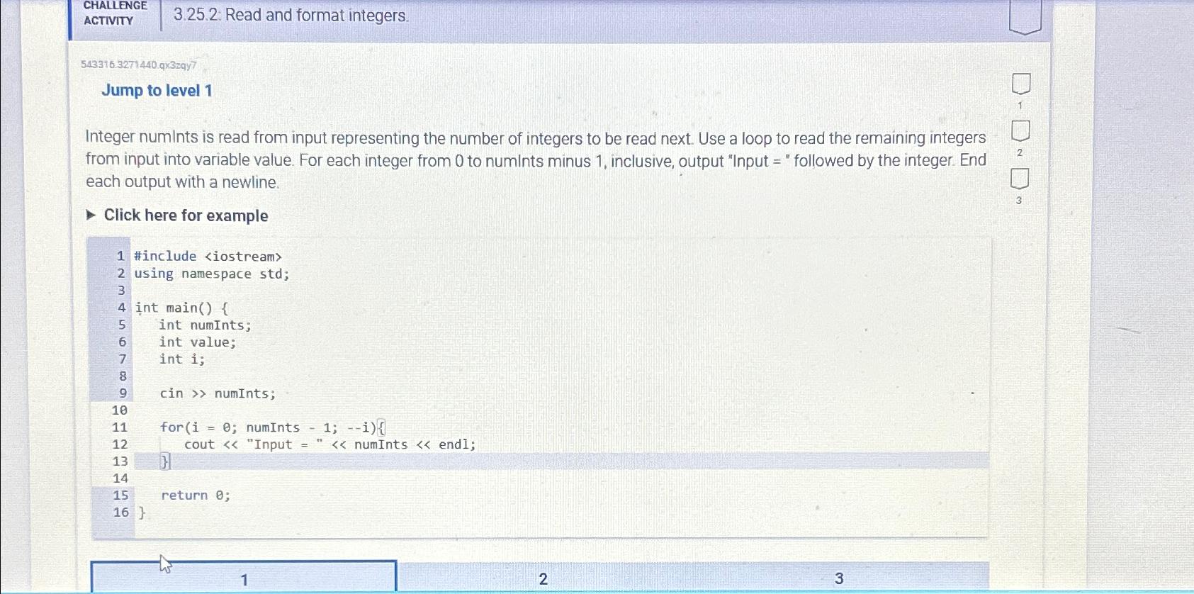 Solved CHALLENGEACTIVITY3.25.2. Read and format | Chegg.com Solved CHALLENGEACTIVITY3.25.2. Read and format | Chegg.com