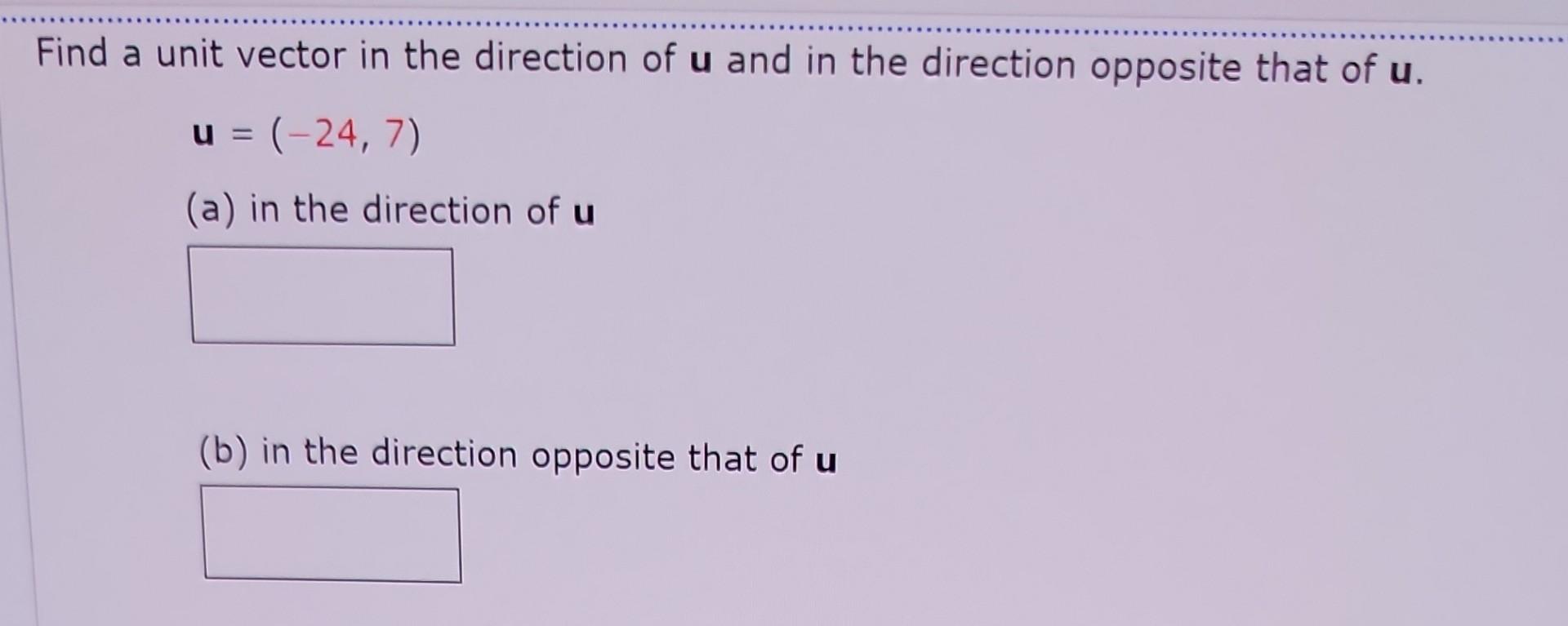 Solved d a unit vector in the direction of u and in the | Chegg.com