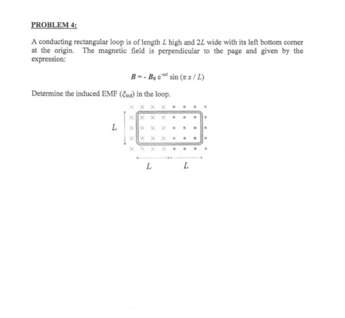 Solved PROBLEM 4: A conducting rectangular loop is of length | Chegg.com