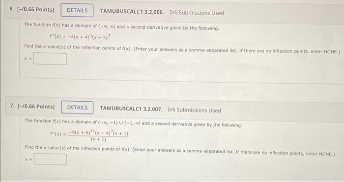 Solved The function f(x) has a domain of (−∞;∞) and a second | Chegg.com