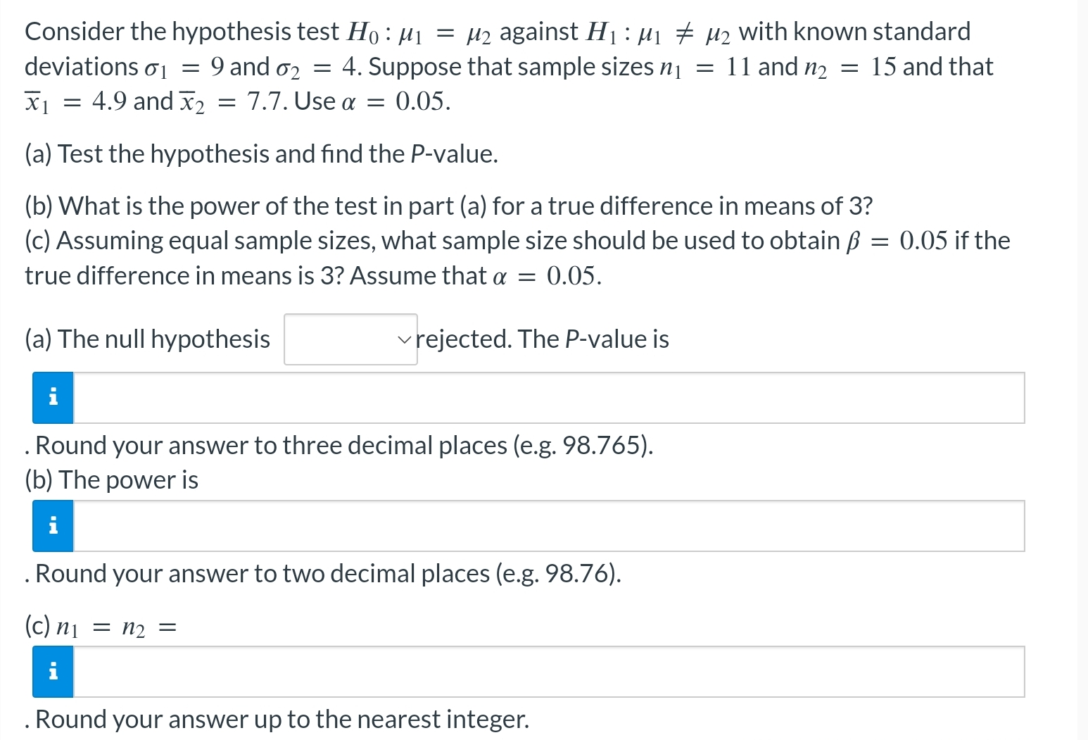 Solved Consider the hypothesis test H0:μ1=μ2 ﻿against | Chegg.com