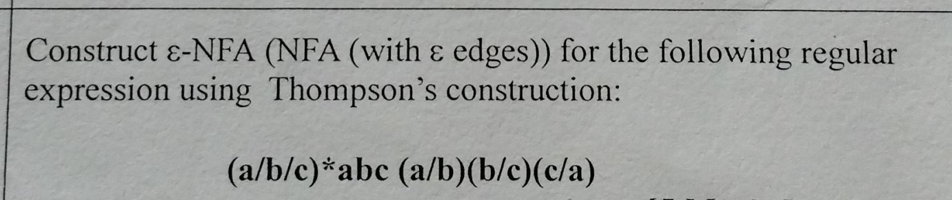 Solved Construct ε-NFA (with ε ﻿edges)) ﻿for the following | Chegg.com