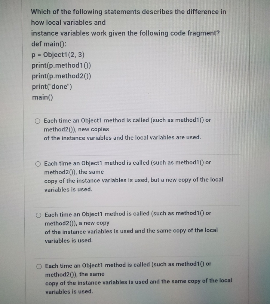 Solved Which of the following statements describes the | Chegg.com