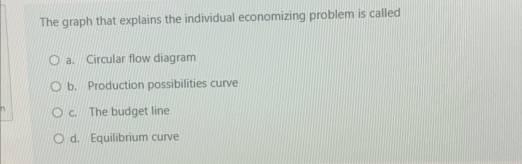 Solved The graph that explains the individual economizing | Chegg.com
