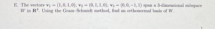 Solved E. The vectors | Chegg.com