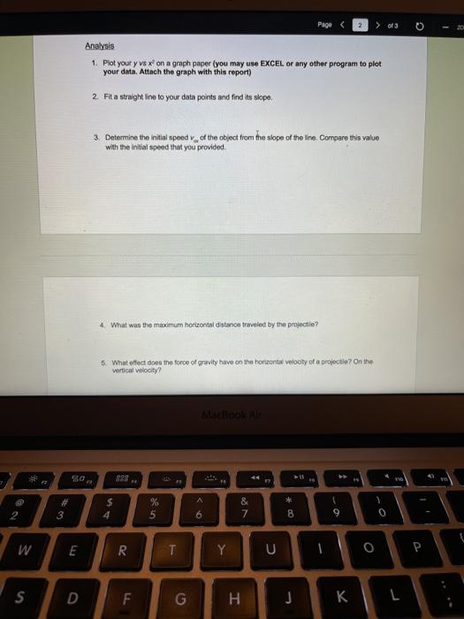 Solved LAB REPORT: Lab 4: Projectile Motion (Complete and | Chegg.com