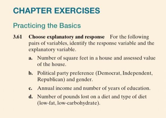 Solved Practicing the Basics 3.61 Choose explanatory and | Chegg.com Solved Practicing the Basics 3.61 Choose explanatory and | Chegg.com