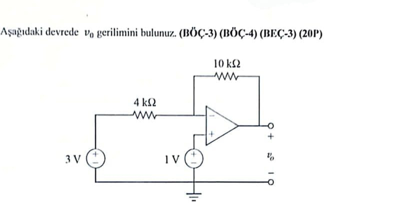 Solved Aşağıdaki devrede v0 ﻿gerilimini bulunuz.. | Chegg.com