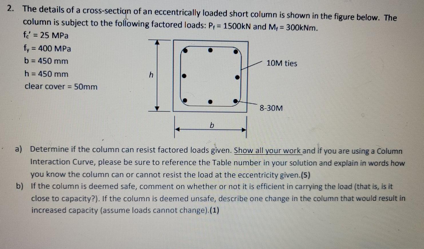 Solved 2. The details of a cross-section of an eccentrically | Chegg.com