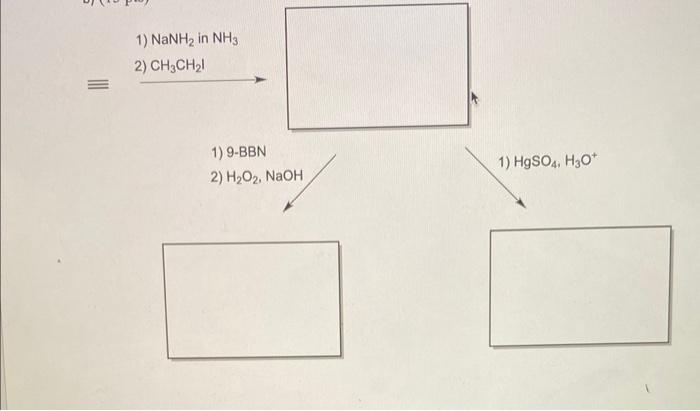 Solved 1) NaNH2 in NH3 2) CH3CH2I 1) 9-BBN 2) H2O2,NaOH 1) | Chegg.com