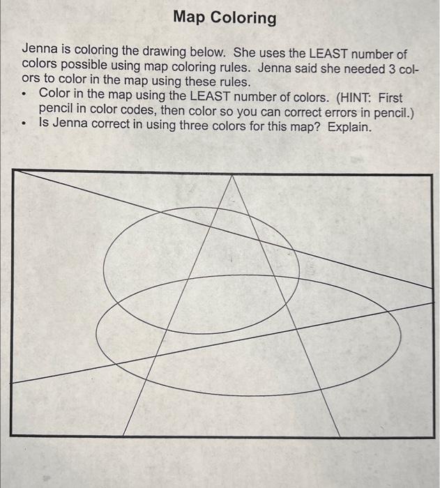 Solved Jenna is coloring the drawing below. She uses the | Chegg.com