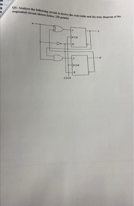 Solved Q1: Analyze the following circuit to derive the state | Chegg.com
