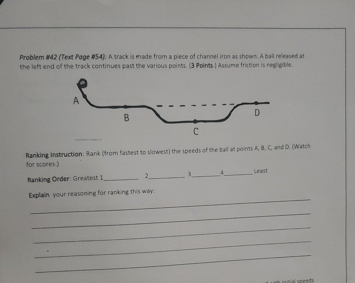 Solved Problem \#42 (Text Page \#54): A track is made from a | Chegg.com