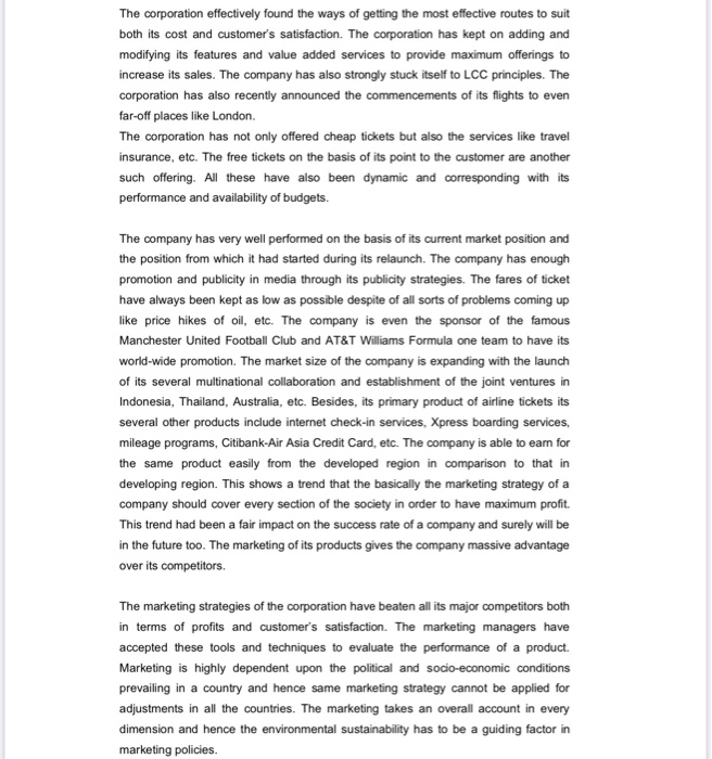 Solved CASE STUDY - AIR ASIA AirAsia is one of the leading | Chegg.com