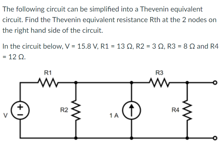 Solved The following circuit can be simplified into a | Chegg.com