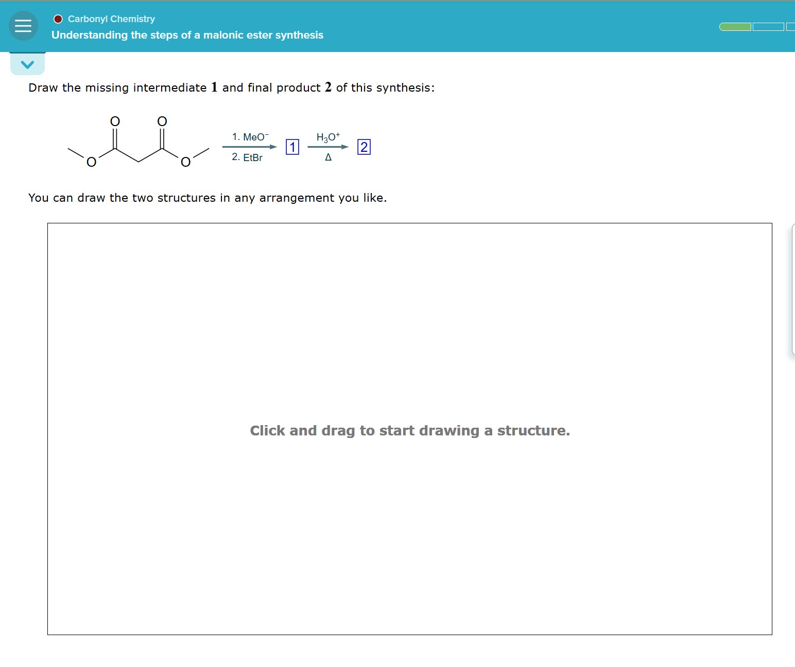 Solved Draw the missing intermediate 1 ﻿and final product | Chegg.com