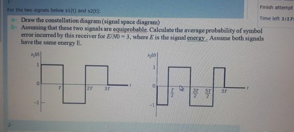 Solved Finish attempt For the two signals below si(t) and | Chegg.com
