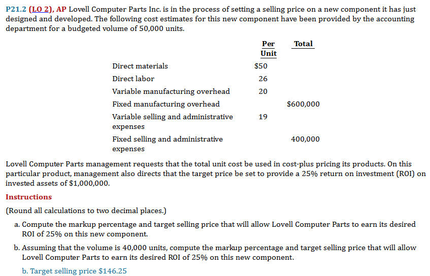 Solved P21.2 (LO 2), ﻿AP Lovell Computer Parts Inc. is in | Chegg.com