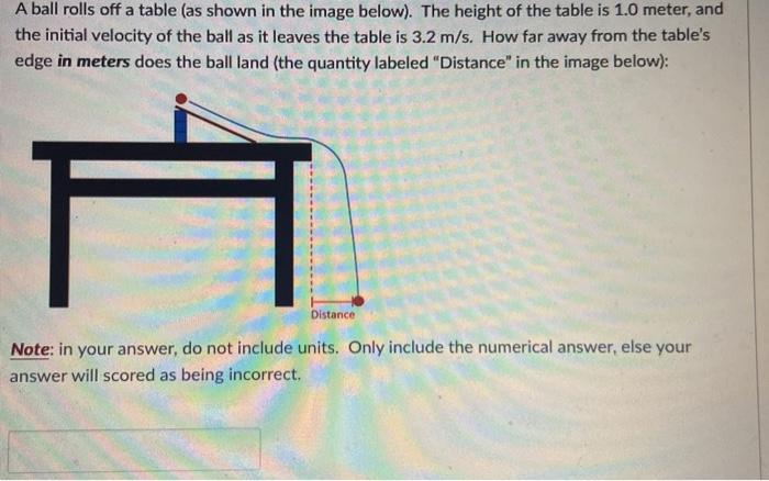 Solved A ball rolls off a table (as shown in the image | Chegg.com