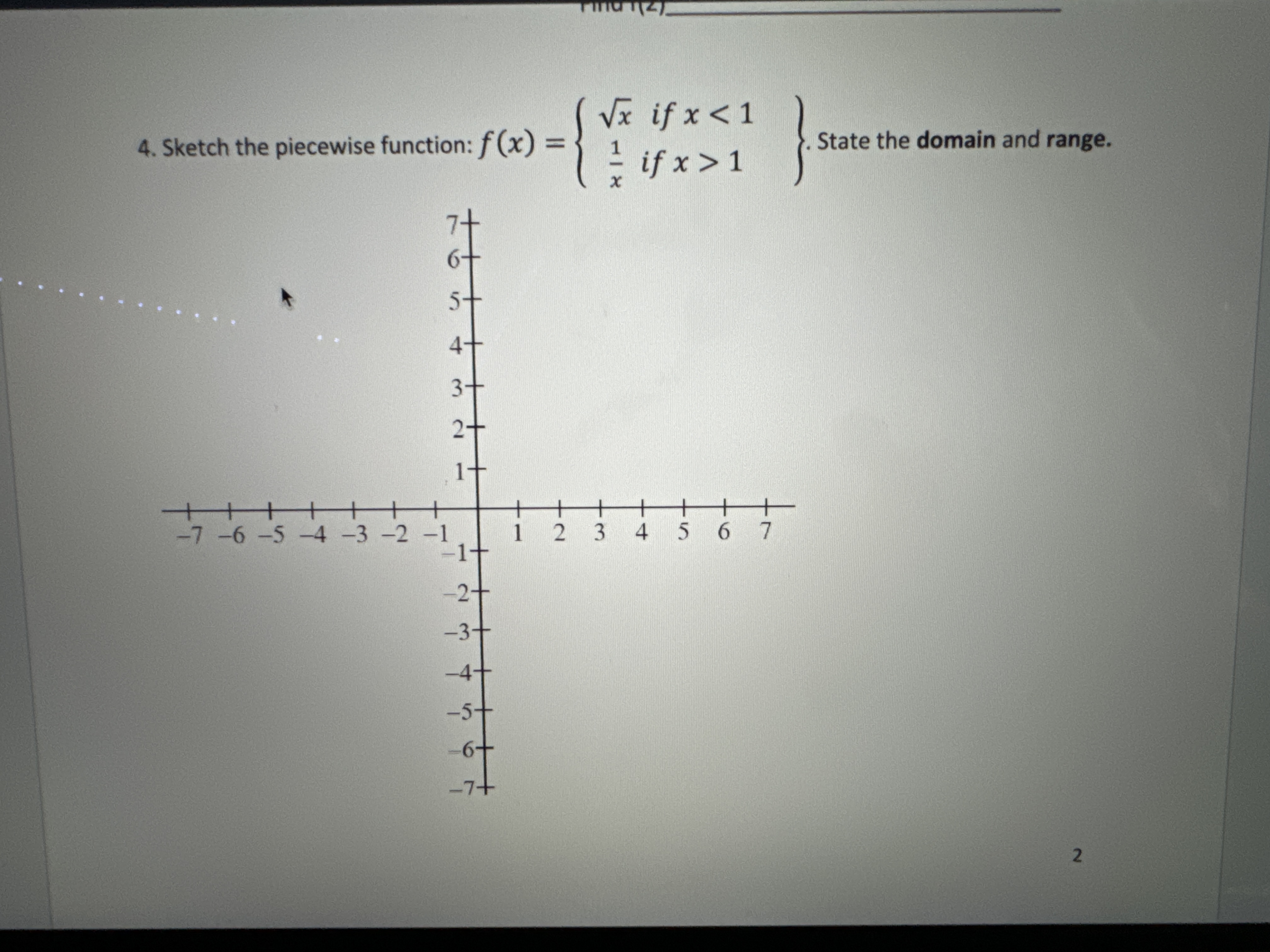 Sketch the piecewise function: | Chegg.com