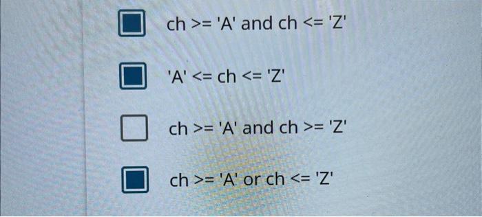 Solved To check whether a character variable ch is an | Chegg.com