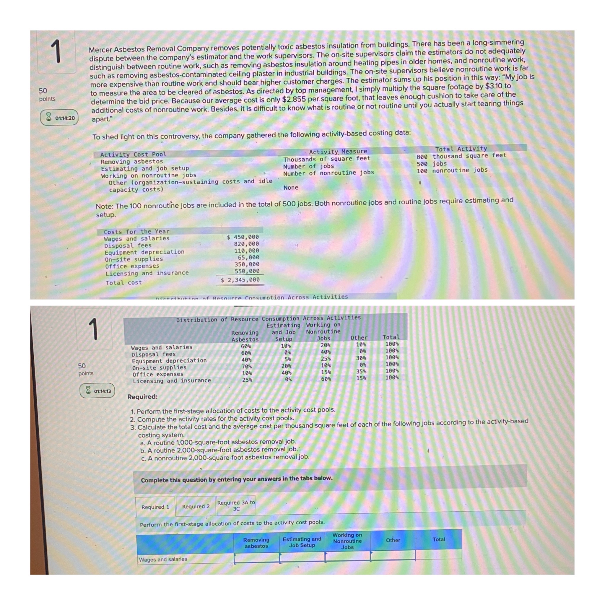 Solved 1.) ﻿perform the first stage allocation of costs to | Chegg.com