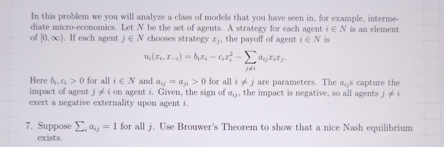 Solved In this problem we you will analyze a class of models | Chegg.com