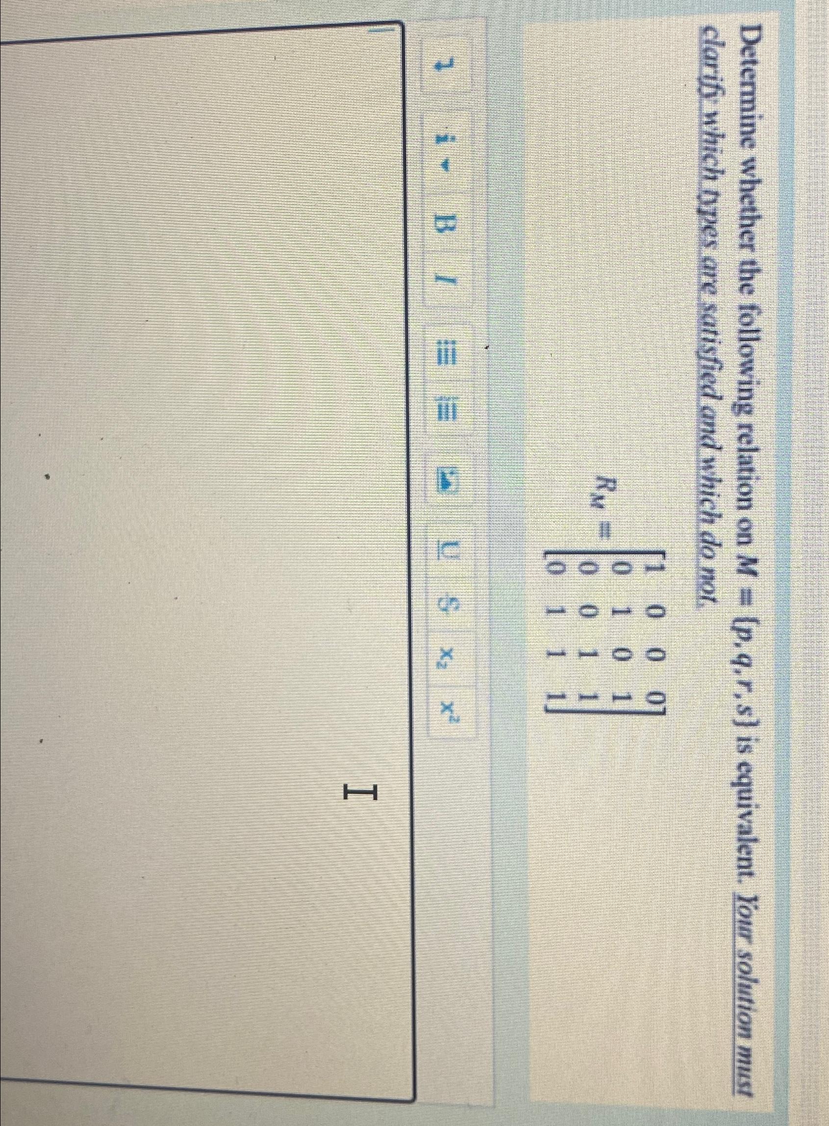Solved Determine whether the following relation on | Chegg.com