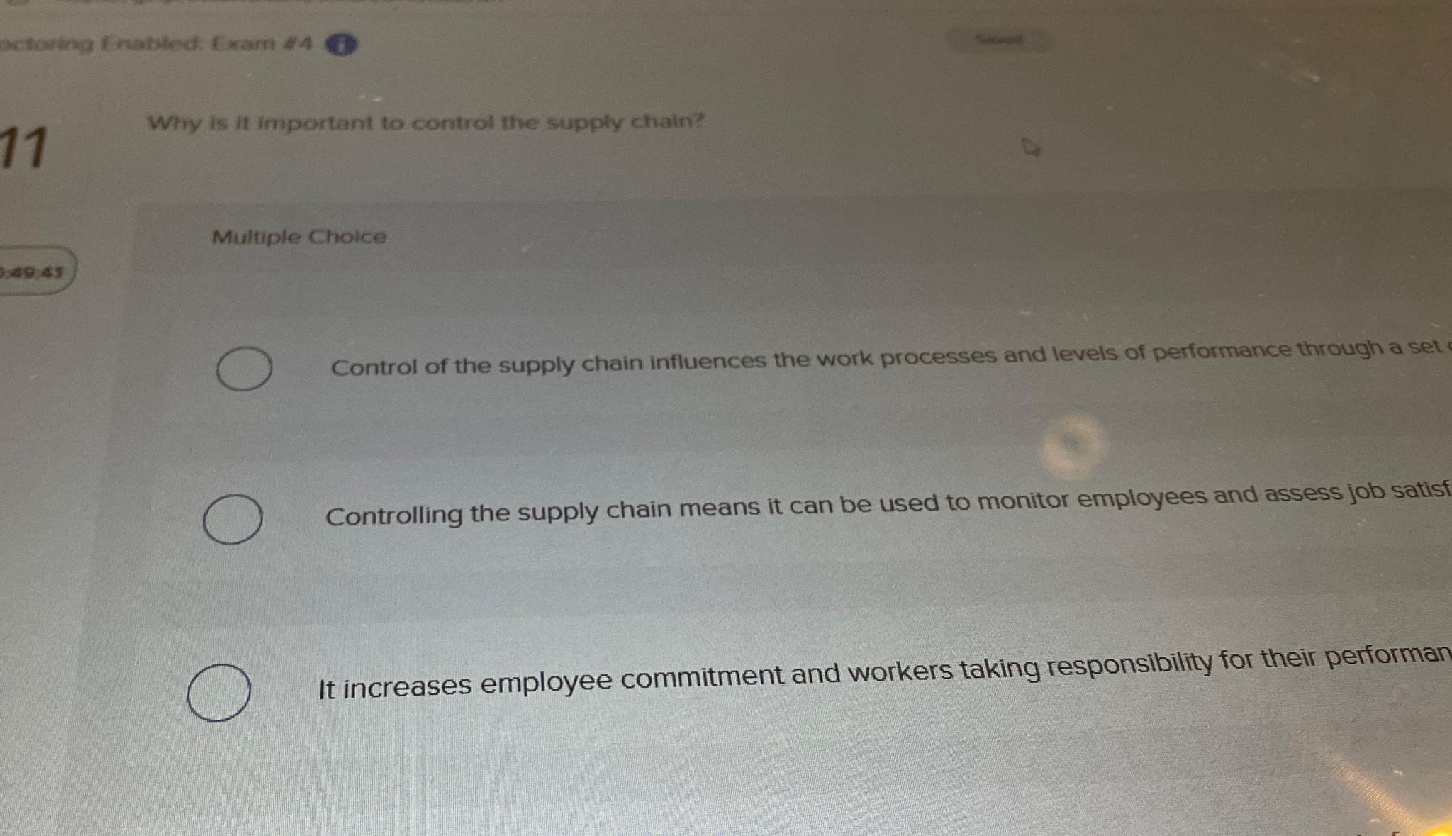 Solved Multiple ChoiceControl of the supply chain influences | Chegg.com