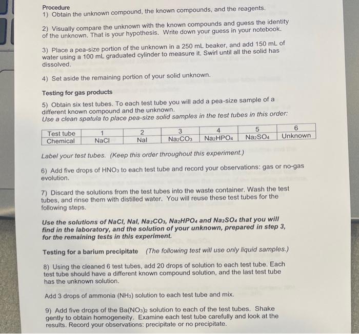 Solved Experiment 5: Chemical Reactions Part A: | Chegg.com