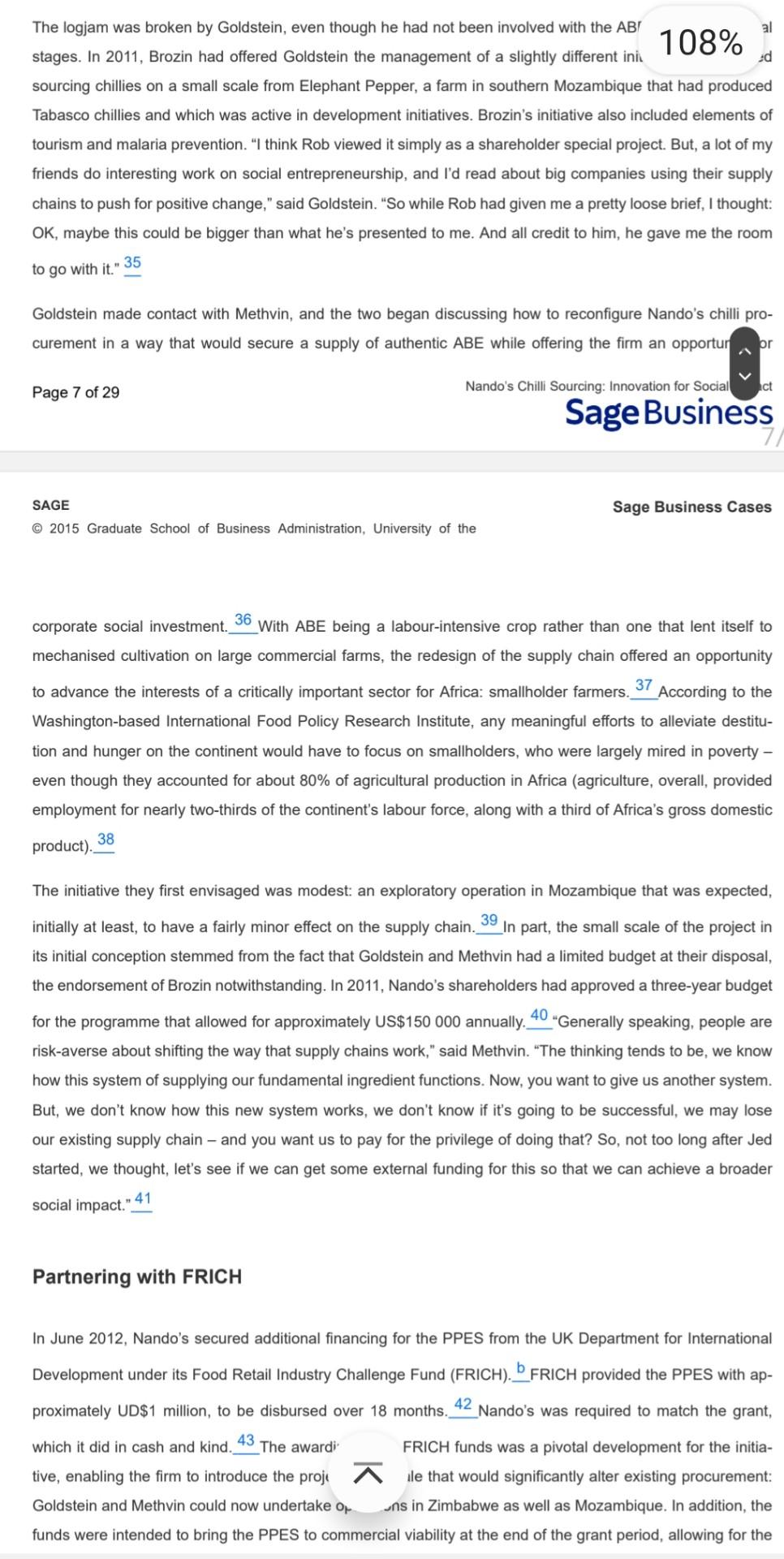 Solved SAGE Sage Business Cas (C) 2015 Graduate School of | Chegg.com