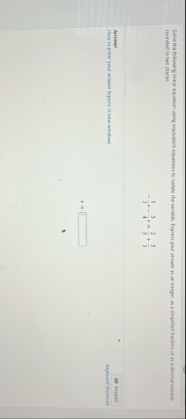 Solved Solve the following linear equation using equivalent | Chegg.com