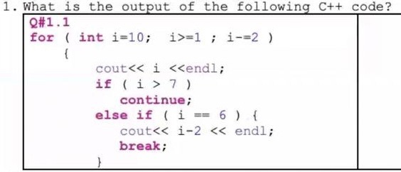 Solved 1. What is the output of the following C++ code? | Chegg.com