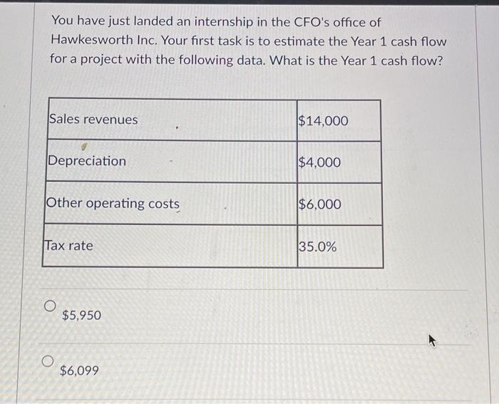 Solved You have just landed an internship in the CFO's | Chegg.com