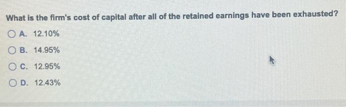 Solved A firm has determined its optimal capital structure, | Chegg.com