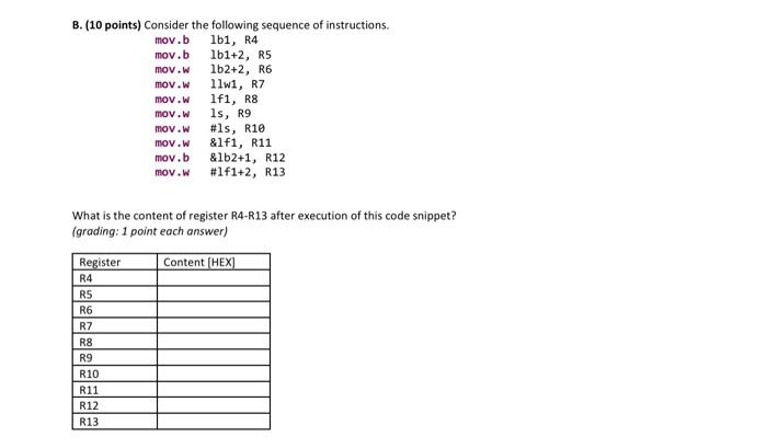 Solved B. ( 10 points) Consider the following sequence of | Chegg.com