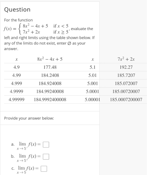 Solved Question For the function f(x) = 8x2 - 4x + 5 if x