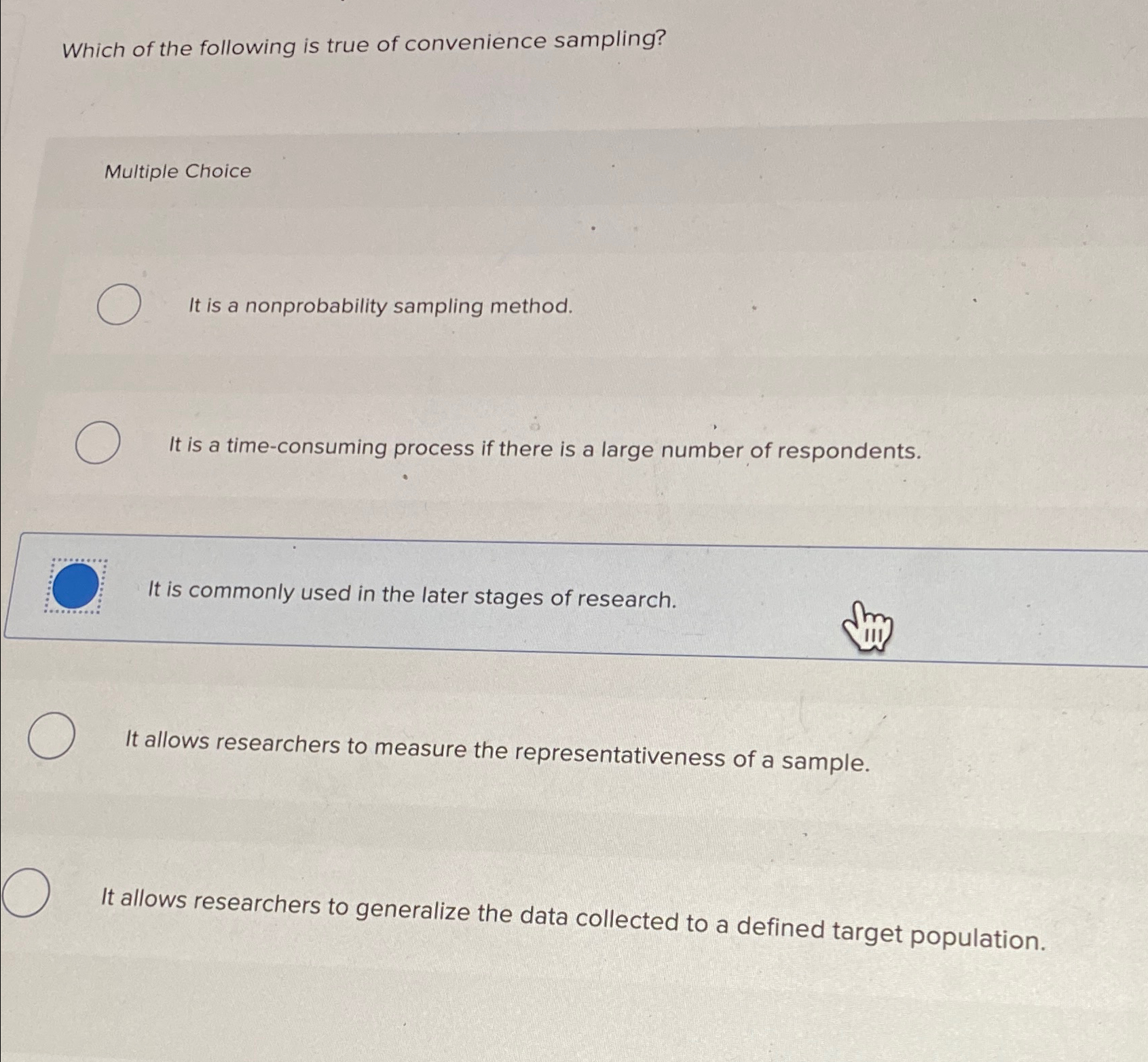 Solved Which of the following is true of convenience | Chegg.com